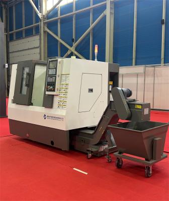 China Alta precisión de posicionamiento Torno CNC pequeño HTC16-6 Serie de 45 grados de lecho inclinado Torno CNC en venta