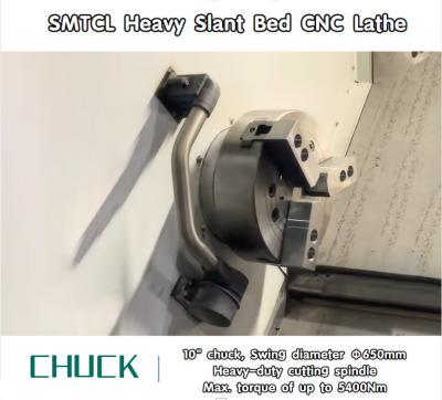 Κίνα Οικουμενικό CNC Οριζόντιο Στροφείο HTC50Q Στρίβλος υψηλής ροπής SMTCL βαρύς κλίσης κρεβατιού CNC Στροφείο προς πώληση