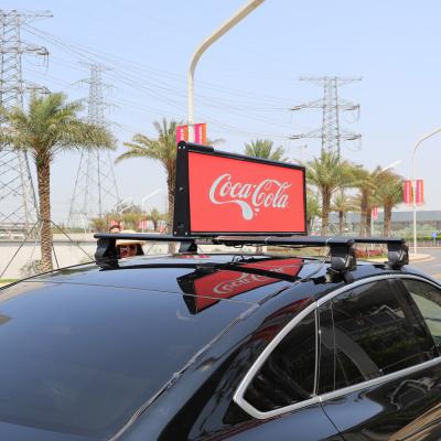 China Doppeltes mit Seiten versehenes Werbungstaxi-geführtes Anzeigen-Spitzendach für Auto 4g Wifi 5mm P5 zu verkaufen