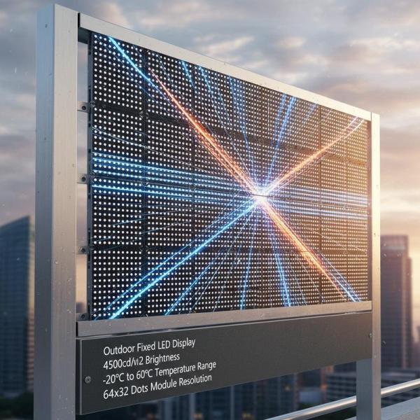 Quality 4500cd/M2 Brightness Outdoor Fixed LED Display 64x32 Dots Module Resolution for sale