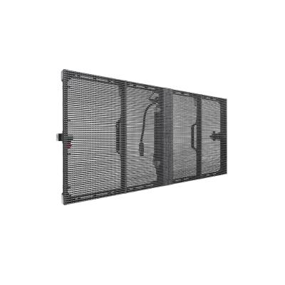 China Outdoor Transparent LED Mesh Screen for 90 Degree Corner Installations for sale