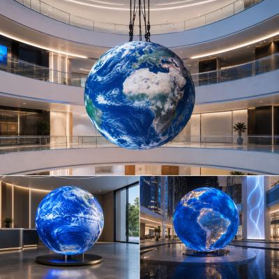 China Flexible Installation Spherical LED Display for Hanging, Freestanding and Landmark Projects for sale