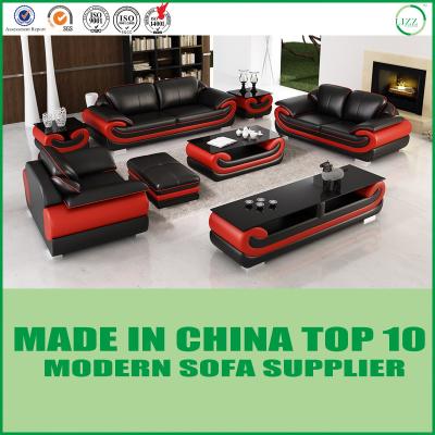 China Black Color Wooden Leisure Furniture Genuine Leather Divaani Sofa 1+2+3 for sale