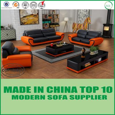 China White Color Modern Living Room Furniture Wooden Miami Leather Sofa Set 1+2+3 for sale