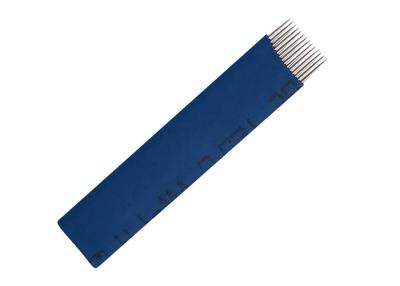 China Blue 14Pins Flat Permanent Makeup Needles Eyebrow Liner Tattoo Needles for sale