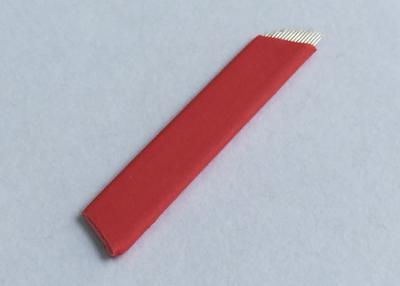 China Disposable Red Permanent Makeup Needles , Eyebrow Tattoo Blade Needles for sale