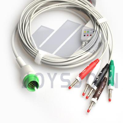 China Spacelabs 3/5 lead ECG Cable with leadwires Snap/Clip AHA/IEC for sale