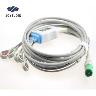 China Compatible 3/5-lead Fukuda Denshi(12Pin) ECG Cable with Leadwires  Snap AHA/IEC for sale