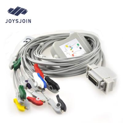 China Hellige 10-lead EKG monitor cable with leadwires Banana 4.0mm AHA/IEC portable ekg machines for sale