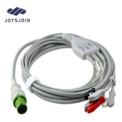 China Helliger 3/5 Lead one-piece  ECG Cable with leadwires snap AHA/IEC standard ecg trunk cable for sale