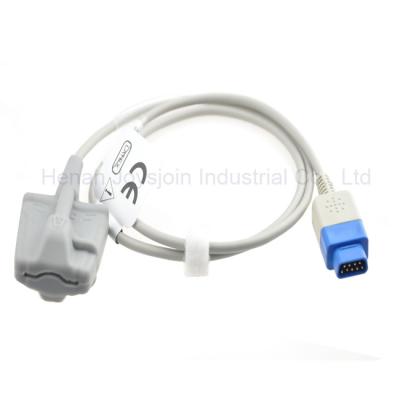 China GE Trusignal 9pin ear clip sop2 sensor adult silicone tip sensor spo2 probe pulse oximeter for sale