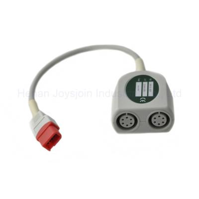 China Spacelabs IBP adapter transducer cable 10pin-2round 6P pressure transducer cable ibp for sale