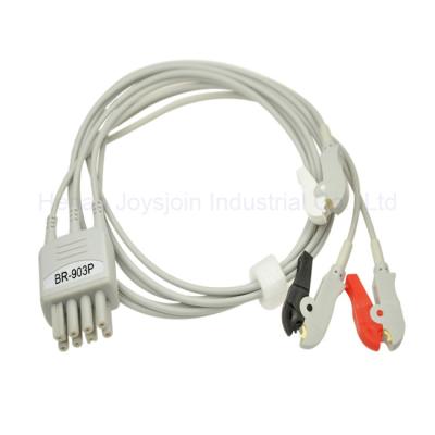 China Nihon kohden BR-913P BR-903P BR-906P ECG Lead cable 3 lead ecg leadwires snap type IEC for sale