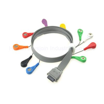 China Nihon kohden holter ecg cable 10lead wires snap type holter ecg cable for sale