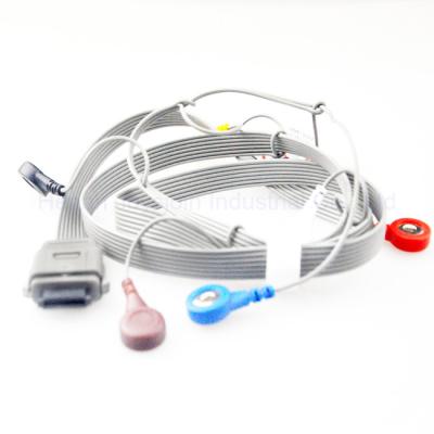 China BI holter ecg cable 7-lead 5-lead holter ecg cable with leadwires snap AHA IEC for sale