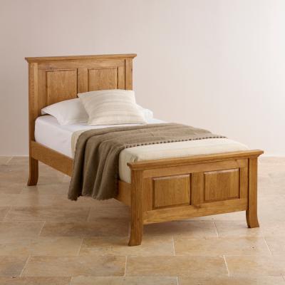 China rustic oak wood single bed with good design and 100% solid oak wood furniture for sale