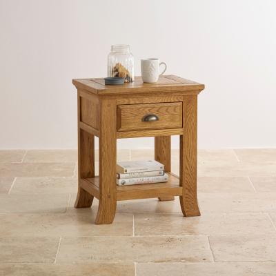 China rustic oak wood bedside with good design and 100% solid oak wood furniture for sale