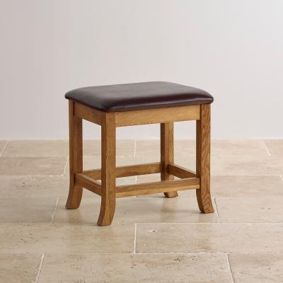 China rustic oak wood Dressing Stool with good design and 100% solid oak wood furniture for sale