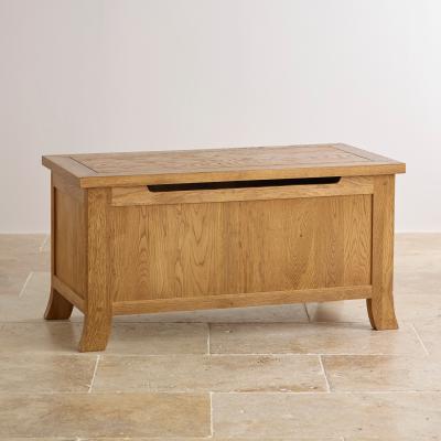 China rustic oak wood blanket box with good design and 100% solid oak wood furniture for sale