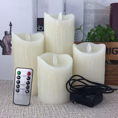 China Wedding decorations remote control led pillar candles rechargeable flameless & led candles for sale