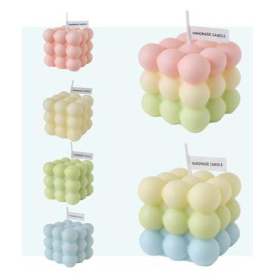 China Bubble candle wholesale scented fragrance small candle home deco gift idea cube soy wax candles for sale