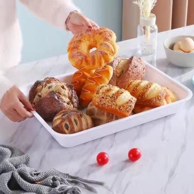 China Rectangle trays plastic fruit meat vegetables platter tray food grade PP packing white disposable food tray for sale