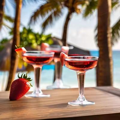 China BPA free plastic glass clear reusable coupe cocktail glasses party tableware130ml champagne glasses for sale