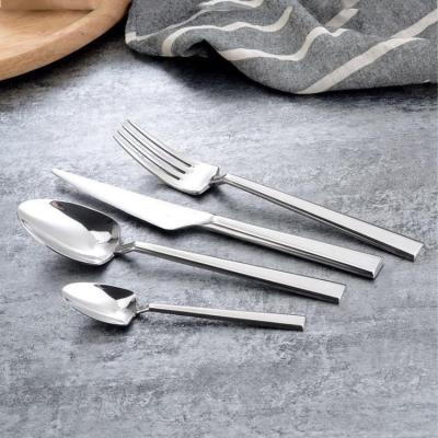 China New style tableware 304 stainless steel heavy knife fork spoon silver plated flatware sets for sale
