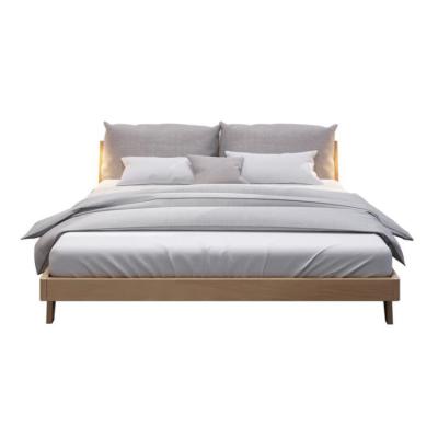 China Wholesale master bedroom low nordic wood full double bed size for sale
