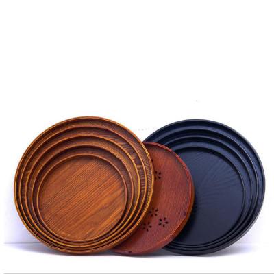 China High quality slate food serving plate round wooden plate for sale