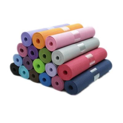 China Wholesale factory OEM gym equipment 6mm single double color thickened eco friendly yoga mat tpe for sale