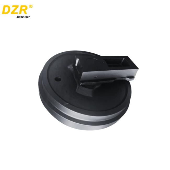 Side view of precision-engineered track idler for mining equipment