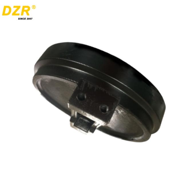 Detailed close-up of idler wheel surface finish