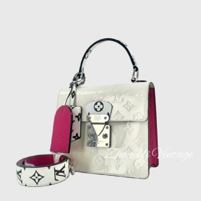 China Patent Leather Top Handle Bag Classic Embossed Monogram Crossbody Shoulder Bag for sale