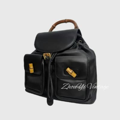 China Full Leather Bamboo Lv Backpack High End Used Handbags Multi Pocket Design for sale