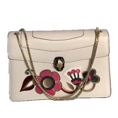China 98% New Bvlgari Serpenti Forever High End Used Bags White Calf Leather With Floral for sale