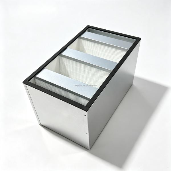 Quality Customized Size V Bank HEPA Filter with Galvanized Frame and H13 Grade for HVAC Air Purification for sale