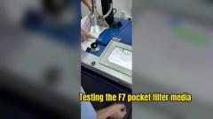 Data from testing the F7 pocket filter media roll using a TS 8130A machine.