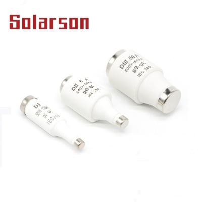 China 500VDC DIN Diazed DII fuse link 0.5A,1A,2A,4A,5A,6A,8A,10A,12A,15A,16A,20A,25A for sale