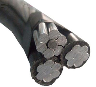 China 0.6/1kv Xlpe Aluminum Abc Electrical Aerial Cable 4c 25mm PVC / PE Insulation for sale