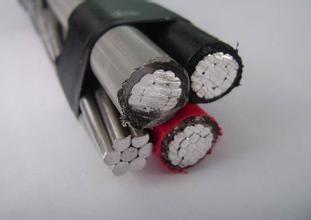 China 4 Core Acsr Tape Chola Duadruplex Xlpe Insulation Wire , 600v Overhead Drop Cable Low Voltage for sale
