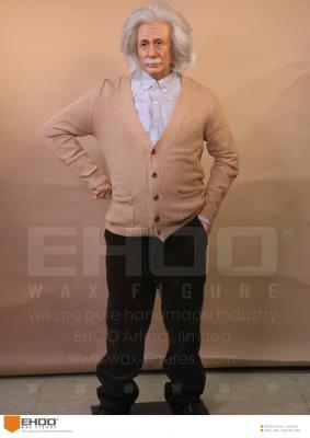 China Figura de cera hecha a mano de la celebridad de la ciencia figura de cera realista del silicón de Einstein para el museo en venta