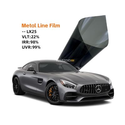 China 2HD Metal Line Film LX25 Black 2mil 98% IRR Car Window Tint for sale