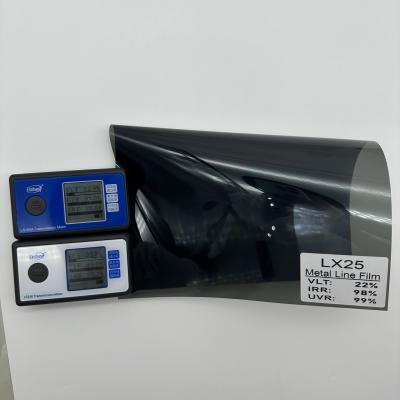 China 2HD Metal Line Film LX25 Black 2mil 98% IRR Car Window Tint for sale