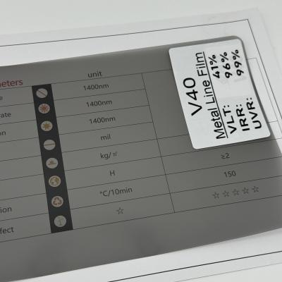 Cina PELLICOLA PER VETRI METALLIZZATA NASIDO V40, PROTEZIONE UV, PRIVACY, LEGGERA in vendita