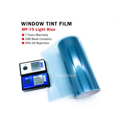 Cina NASIDO Isolamento termico Film solare nano ceramico MF75 Blu chiaro Vendita calda Film adesivo ad alta trasmissione in vendita