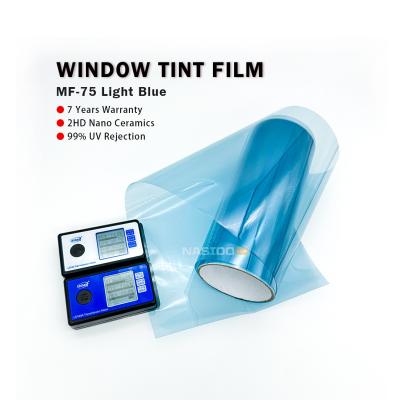 China NASIDO Isolamento térmico Nano Cerâmica Film Solar MF75 azul claro Venda Quente de alta transmissão auto-aderente Window Tint Film for sale