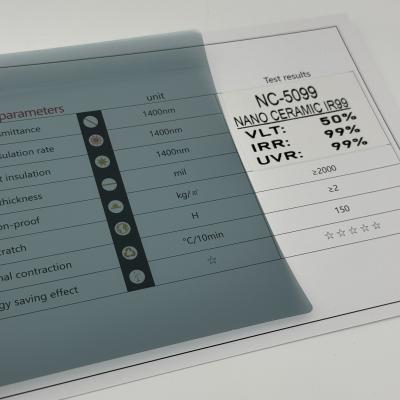 Cina VLT50% pellicola di tintura per parabrezza di auto anti-UV facile da installare NC-5099 in vendita
