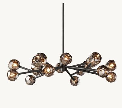 China Op maat gemaakte gerookte glazen kandelaar licht dimbaar Boule De Crystal Chandelier 48