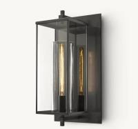 Quality Square Outdoor Glass Sconce Black Stainless Steel Outdoor Sconce Dimmable for sale